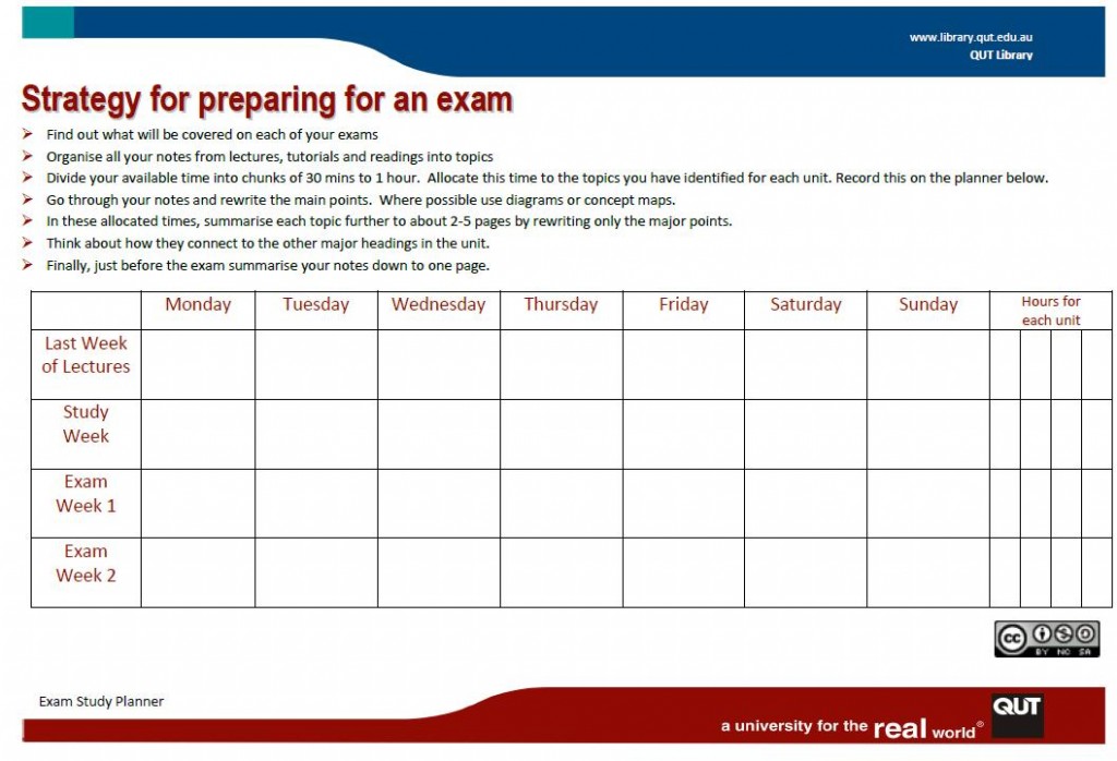 Final Exam Study Schedule Template